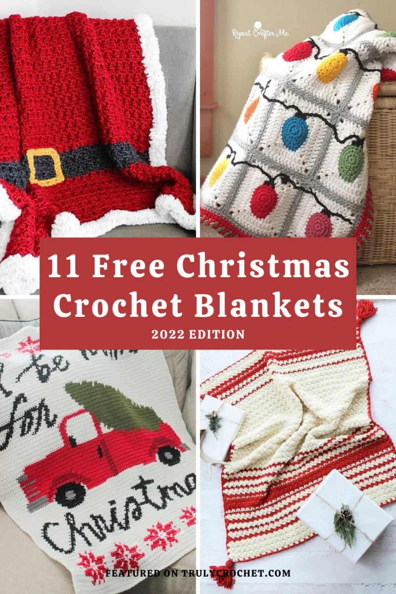 11 Free Crochet Christmas Blanket Patterns - 2022 - Truly Crochet
