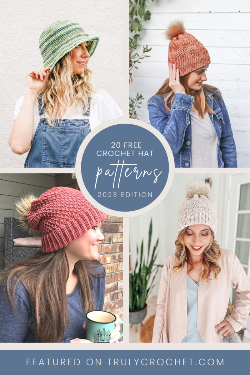 20 Free Crochet Hat Patterns - 2023 Edition - Truly Crochet